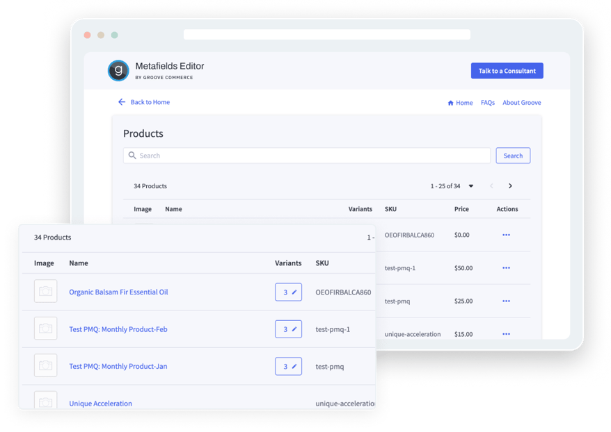 Free BigCommerce Metafields Editor App - Groove Commerce
